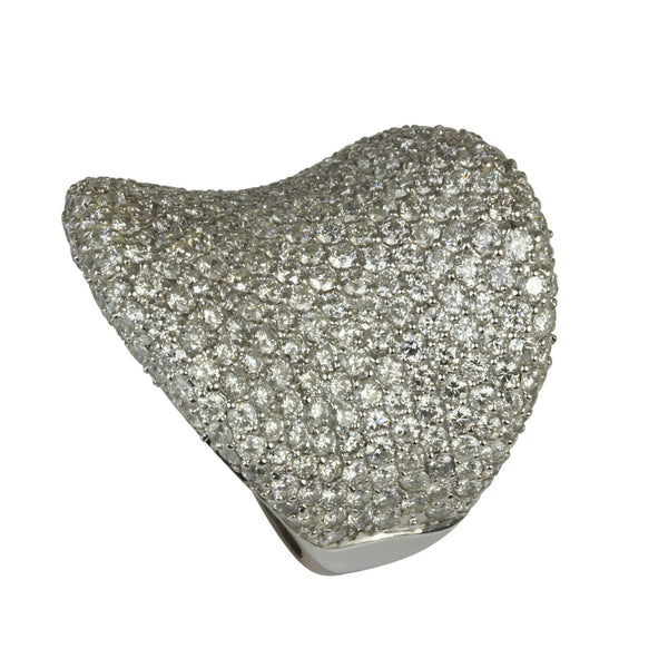 18k Gold Concave Diamond Pave Ring – Sonia B Designs