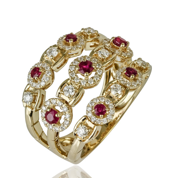 14k Gold Ruby & Diamond Flex Ring – Sonia B Designs